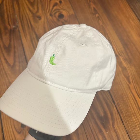 Accessories | White Baseball Cap With Small Green Pepper Embroidery ...